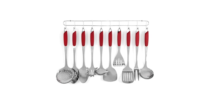 10-Piece Utensil Set with Hanging Rack