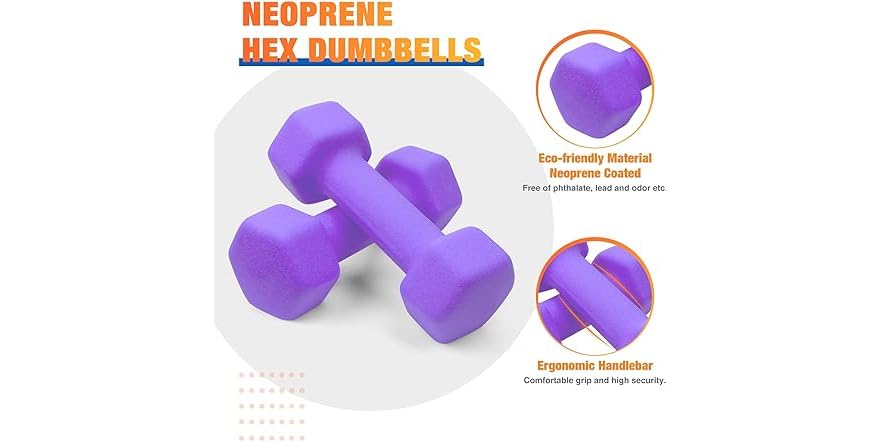 Portzon Weights Dumbbell, 15-Pound, Pair