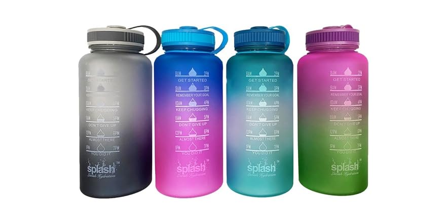 4-Pack Motivational Water Bottles