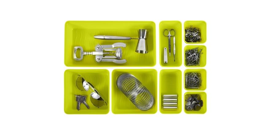 9pc Drawer Organizer-Lime