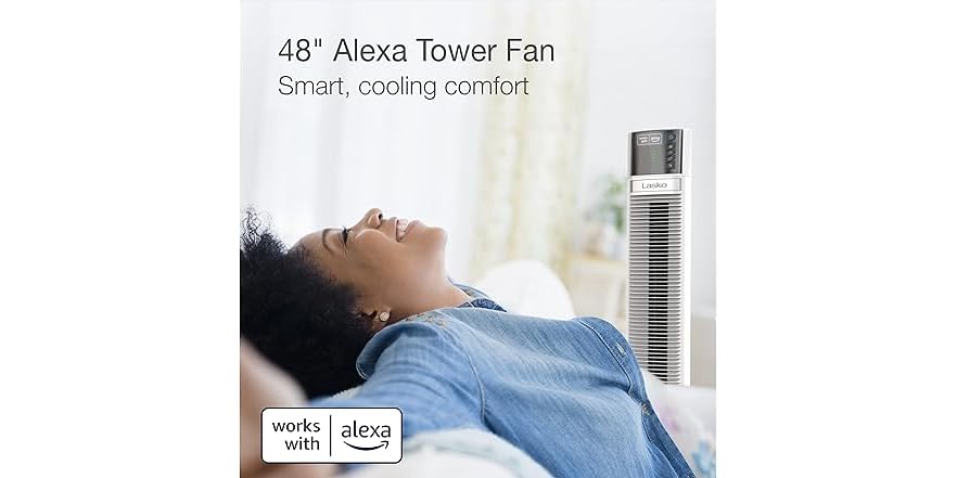 Lasko Works W/ Alexa Oscillating Tower Fan