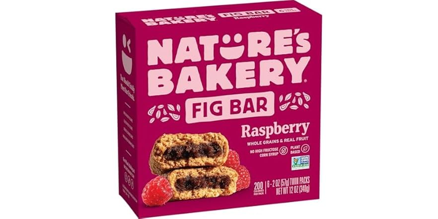 Nature's Bakery Raspberry Fig Bars, 2 Oz, 6 Ct