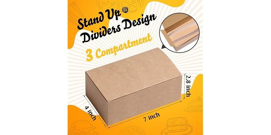 60 Pack Cardboard Taco Take Out Boxes