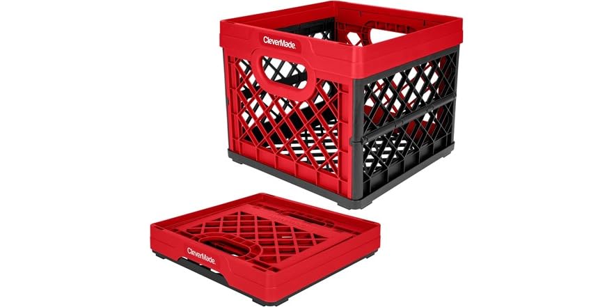 CleverMade Collapsible Milk Crates, 25L (Your Choice)