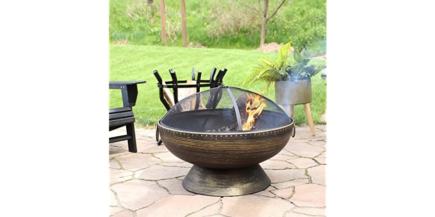 Sunnydaze 30" Fire Bowl Fire Pit w/ Handles