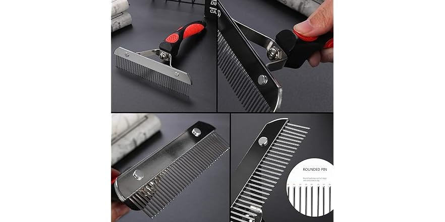 Grooming Rake for Long Hair Large Breeds
