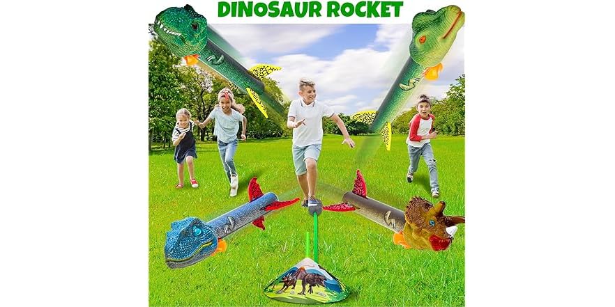 Dinosaur Rocket Launcher Toys 4 Pack