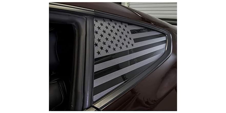 American Flag Window Decals, All Black (28" x 16)