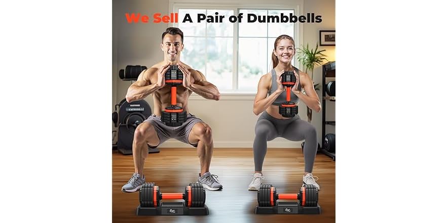 UKEEP 5LB-25LB Adjustable Dumbbells Pair