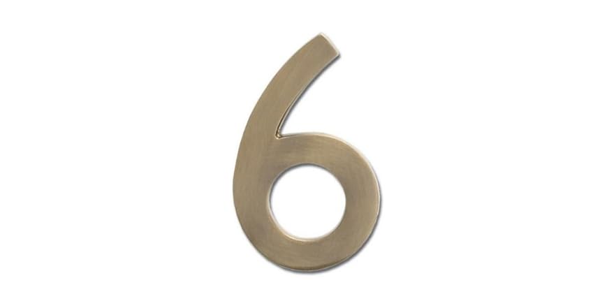 4-Inch House Numbers, Antique Brass