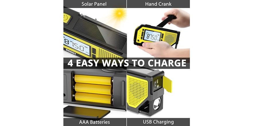 Raddy NW3 Emergency Weather Radio with NOAA Alert