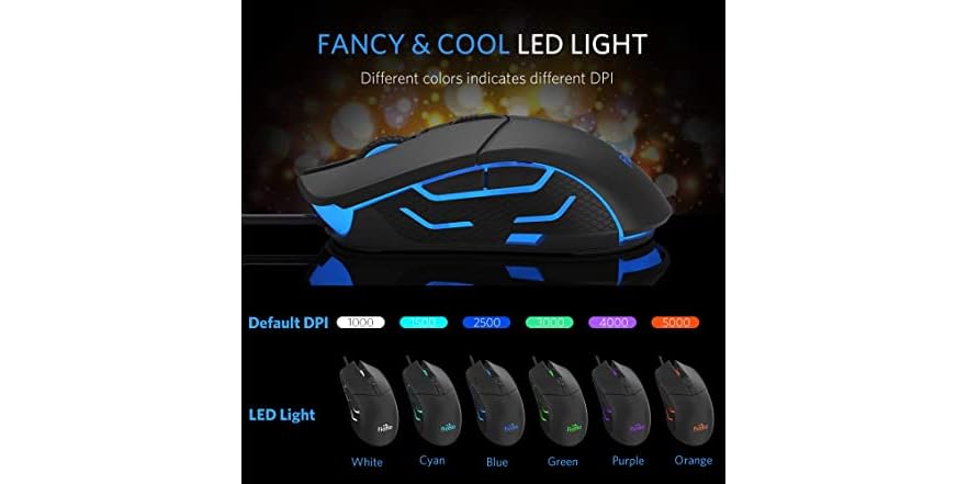 FIODIO Wired Gaming Mouse