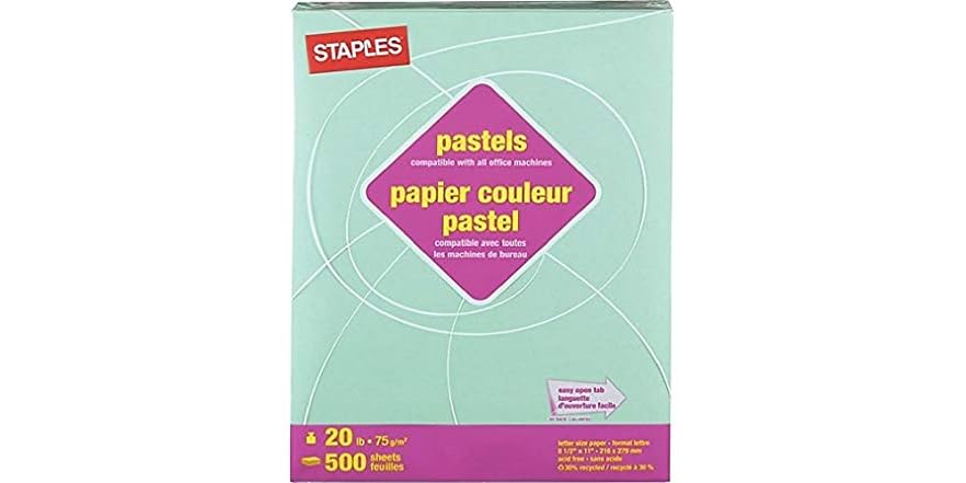 Staples Pastels Colored Paper