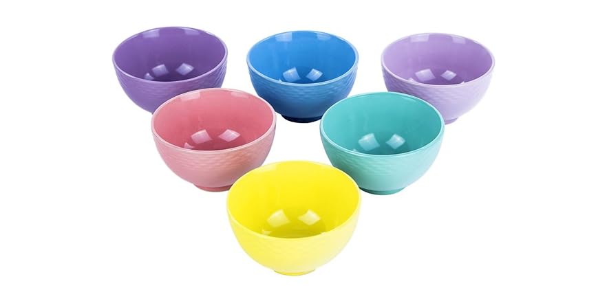 Set Of 6 Color Ceramic Bowls