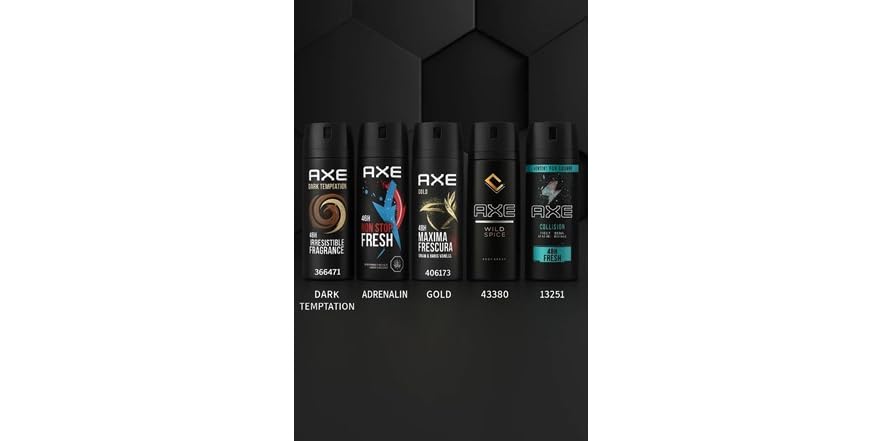 6 Pack AXE Body Spray Variety Pack
