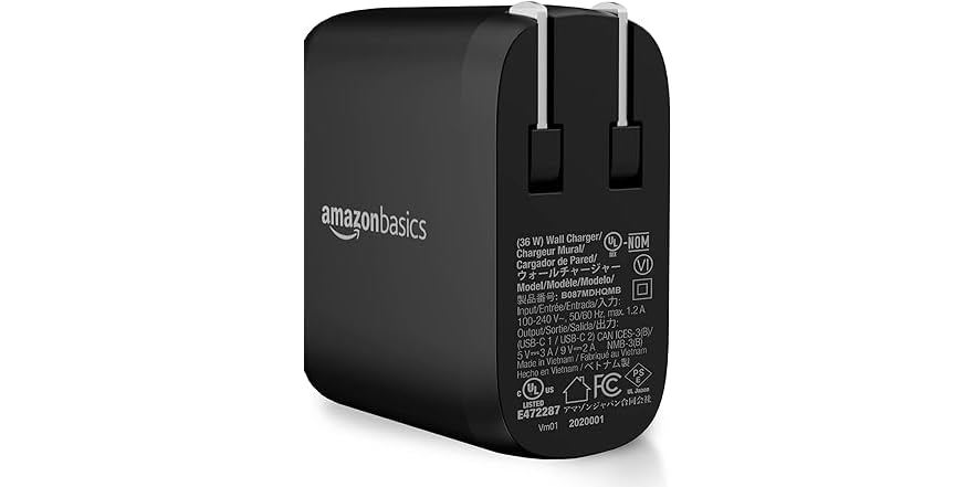 AmazonBasics 36W Dual USB-C Wall Charger
