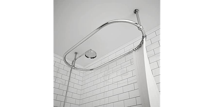 BA Oval Shower Curtain Rod Ceiling Mount