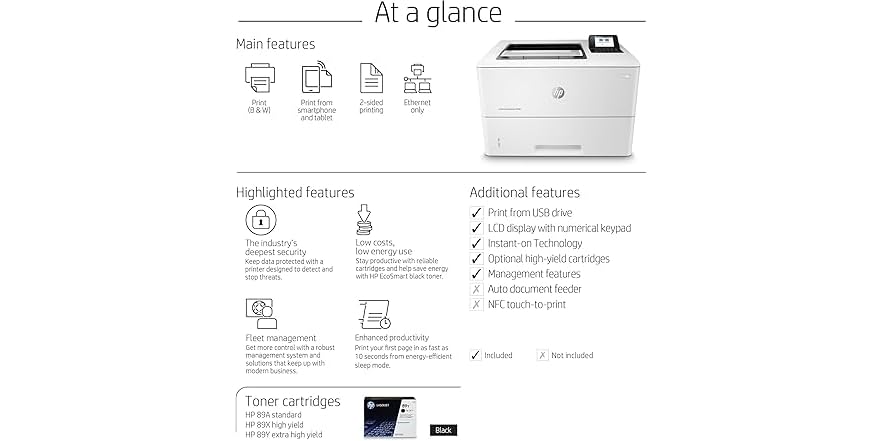 HP LaserJet Enterprise M507dn Monochrome Printer