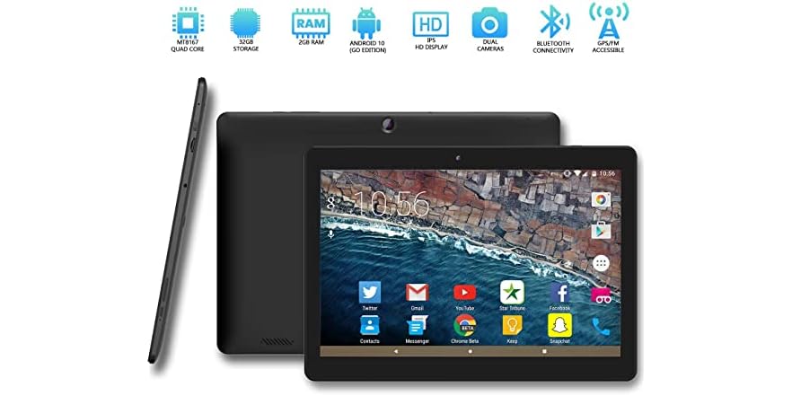 Azpen A1080 10.1" Android Tablet Black