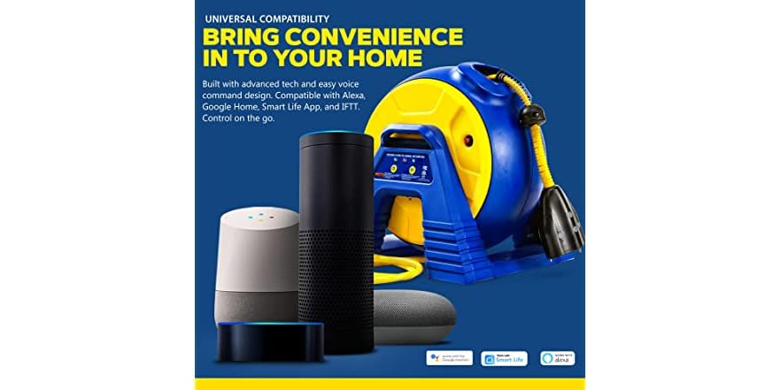 Goodyear Retractable Cord Reel 12AWG 65ft w/Alexa