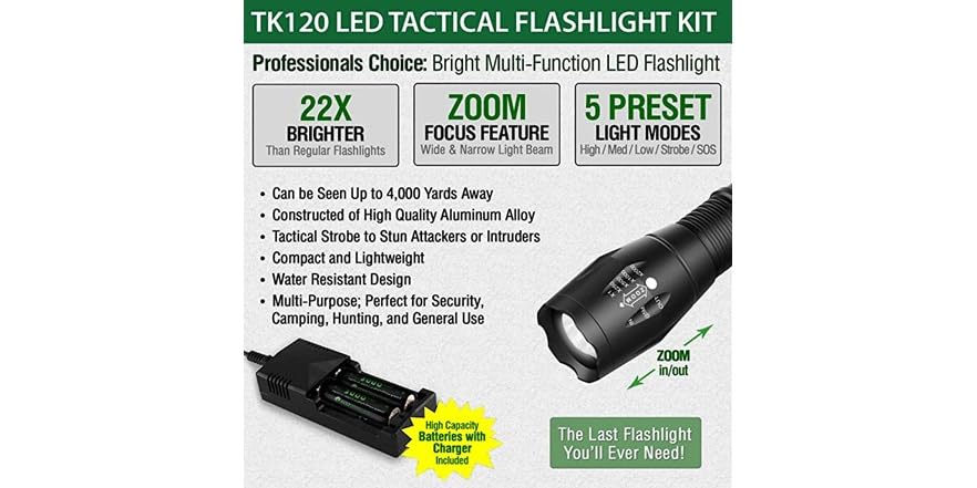 EcoGear FX LED Tactical Flashlight Kit TK120