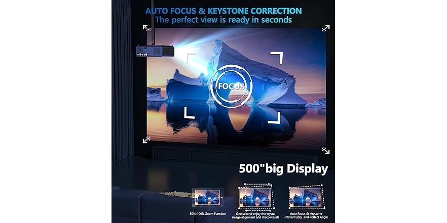 XNoogo H6-B Auto Focus 4KSmart Movie Projector (Open Box)