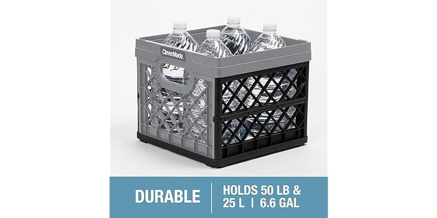 CleverMade Collapsible Milk Crate, 3PK - 25L