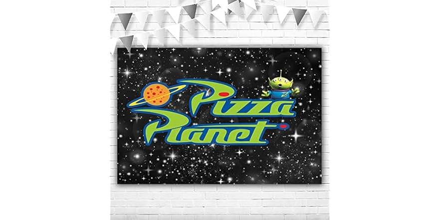 Pizza Planet Party Backdrop 5x3ft