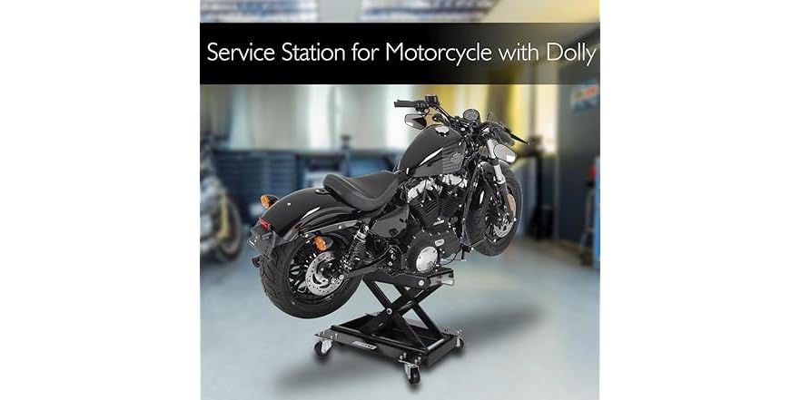 Pyle Motorcycle Scissor Jack Lift W/ Dolly