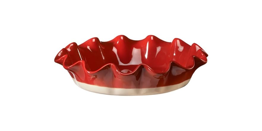 Emile Henry Burgundy Ruffle Pie Dish, 9"