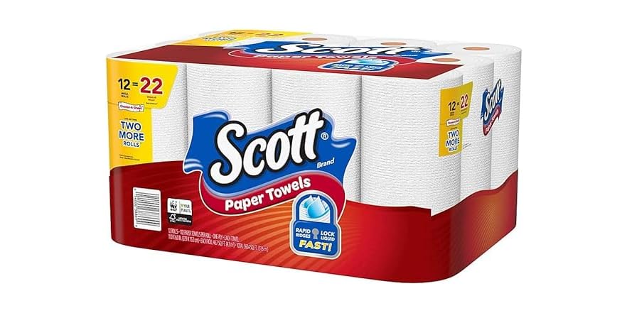 Scott Paper Towels, Choose-A-Sheet - 12 Mega Rolls
