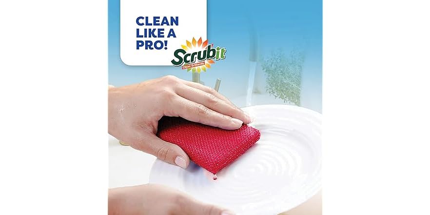 (12 Pack) SCRUBIT Multi-Purpose Dish Scrub Sponge