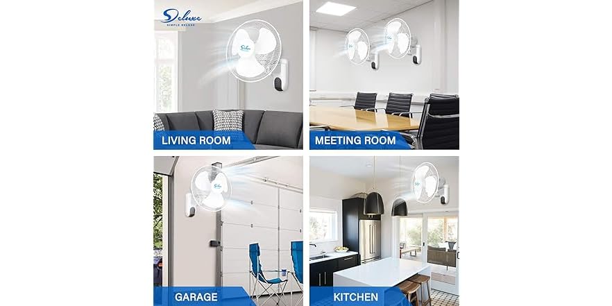 Simple Deluxe 16 Inch Wall Mount Fan