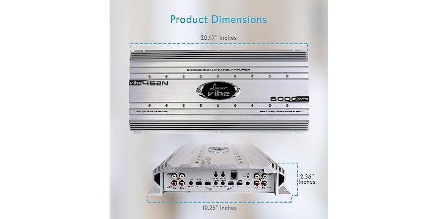 Lanzar Premium 4-Channel Car Stereo Amplifier - 6,000 Watt