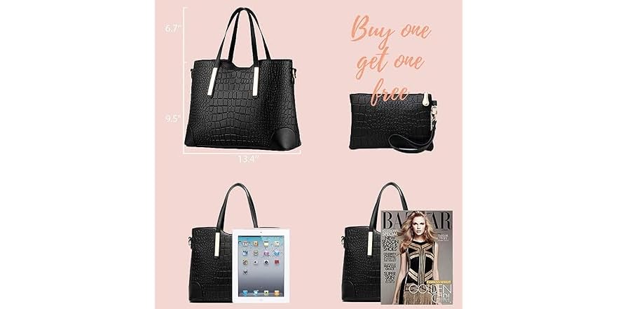 Women's Shoulder Tote Bag Wallet Set