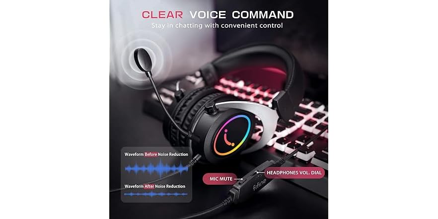 Gaming Headset with Detachable Microphone
