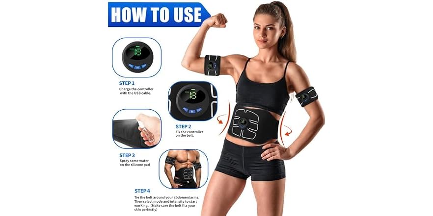 MarCoolTrip MZ Electronic Muscle Stimulator, Abs Stimulator (Open Box)