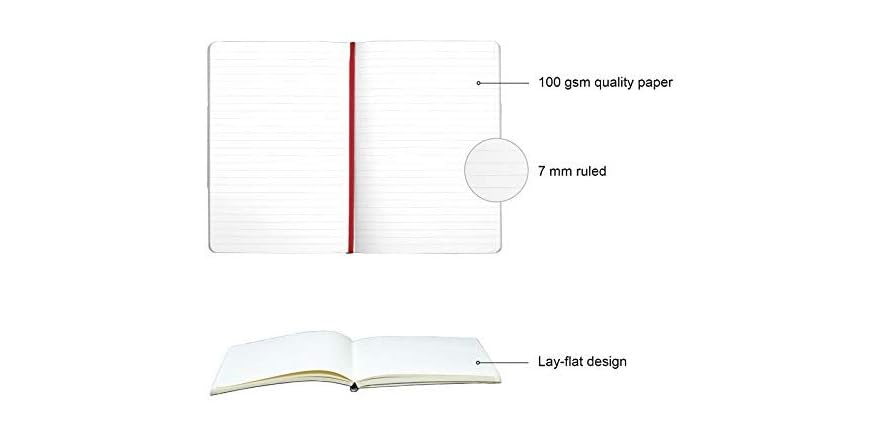 Paperage Journal Lined Notebook Red