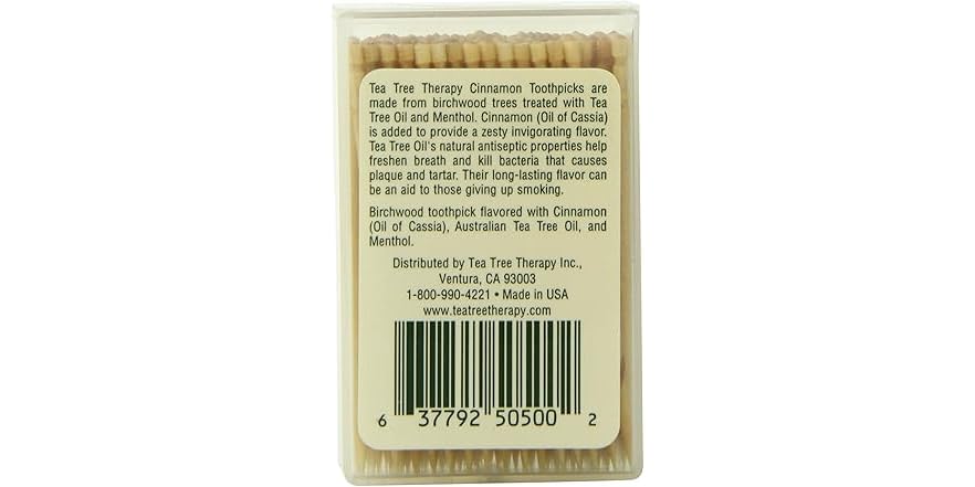 Tea Tree Therapy Toothpicks, Cinnamon, 100 Count