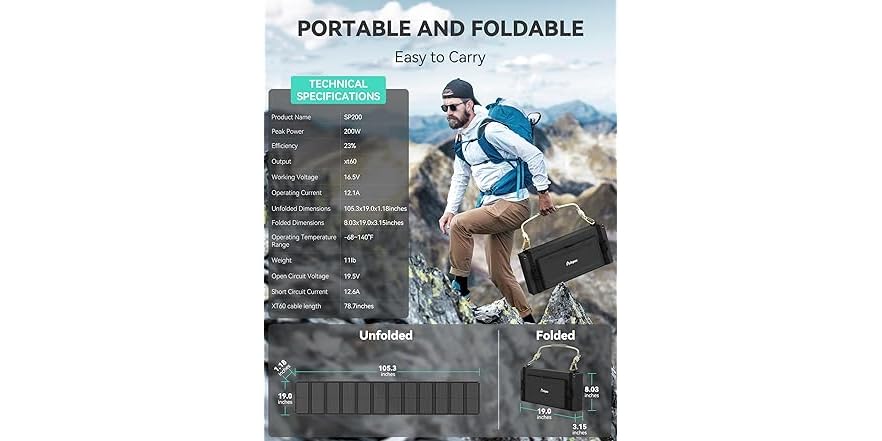Arkpax SP200 Portable Solar Panel