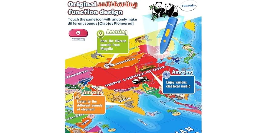 Bilingual Interactive World Map - Learning and Educational Toys
