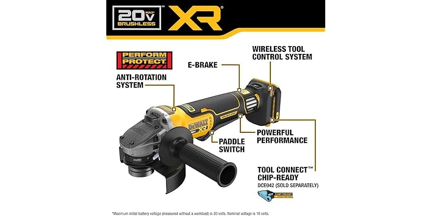 DEWALT DCG410VSB 20V MAX* XR Paddle Switch Grinder