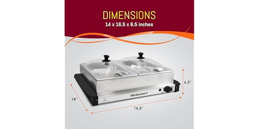 Elite Gourmet Dual Tray Buffet Server
