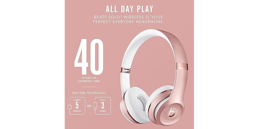 APPLE MX442LL/A Beats Solo 3 Rose Gold Rose Gold (Open Box)