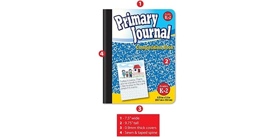 Blue Primary Composition Book (12 Pack)