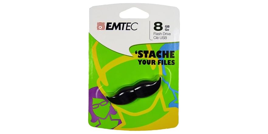 EMTEC Mustache 8GB USB Drive 3-Pack