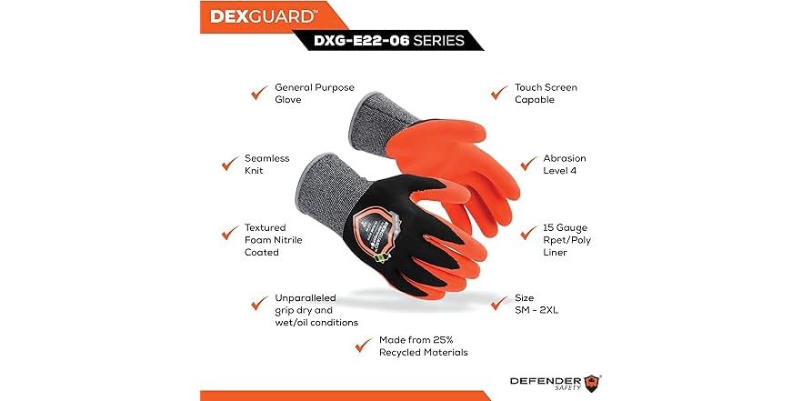 Defender Safety DXG-E22-06S-12 Cut Glove
