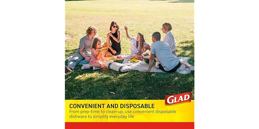 Glad Glad Everyday Clear Plastic Cups with Red, White,