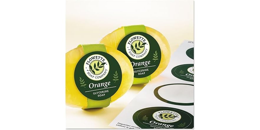 Avery Printable Round Labels with Sure Feed Technology, Glo