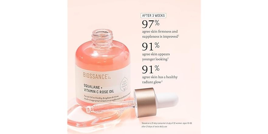 BIOSSANCE Squalane + Vitamin C Rose Oil